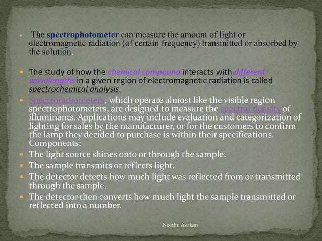 Spectroscopy principles and applications | PPTX