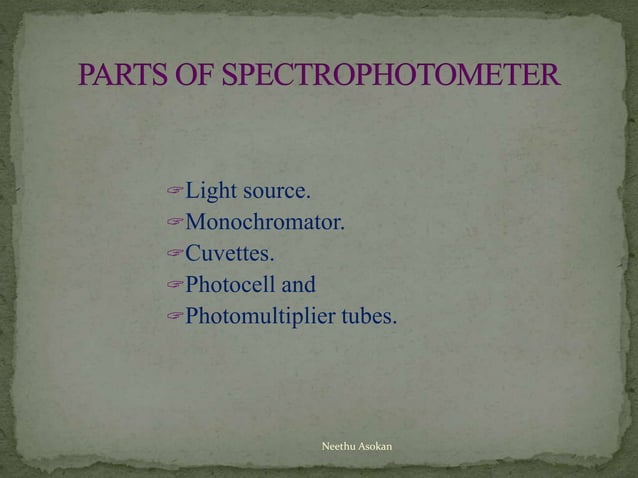 Spectroscopy principles and applications | PPT
