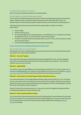 Spectrum internet-troubleshooting | PDF