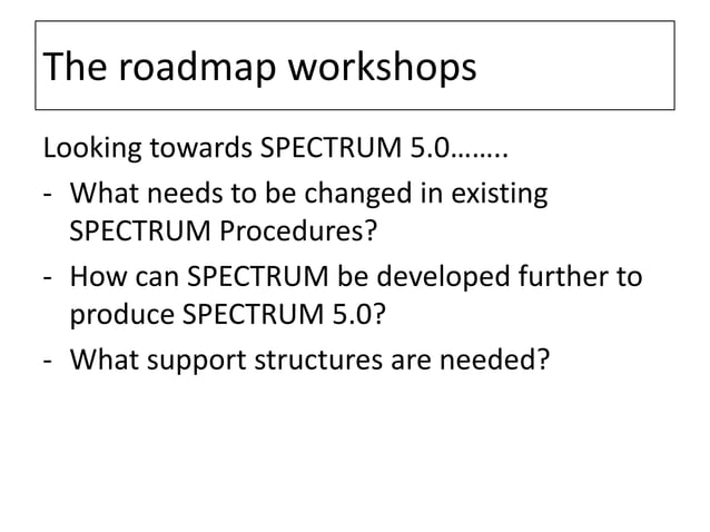 SPECTRUM Roadmap by Alex Dawson | PPTX