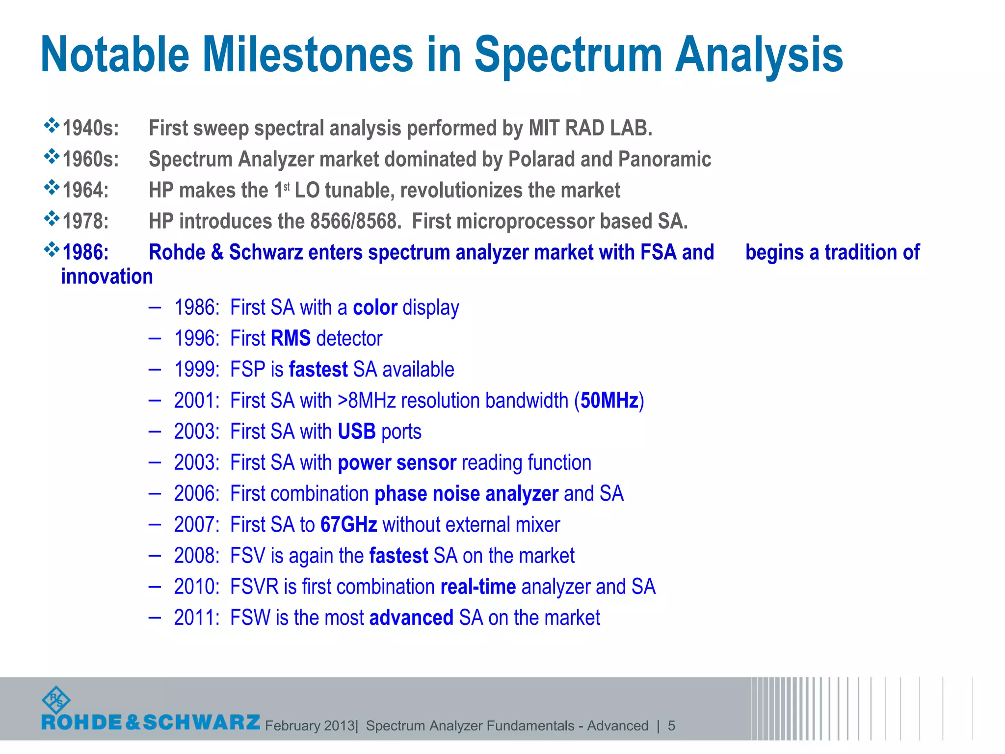 Spectrum Analyzer Fundamentals/Advanced Spectrum Analysis | PPT