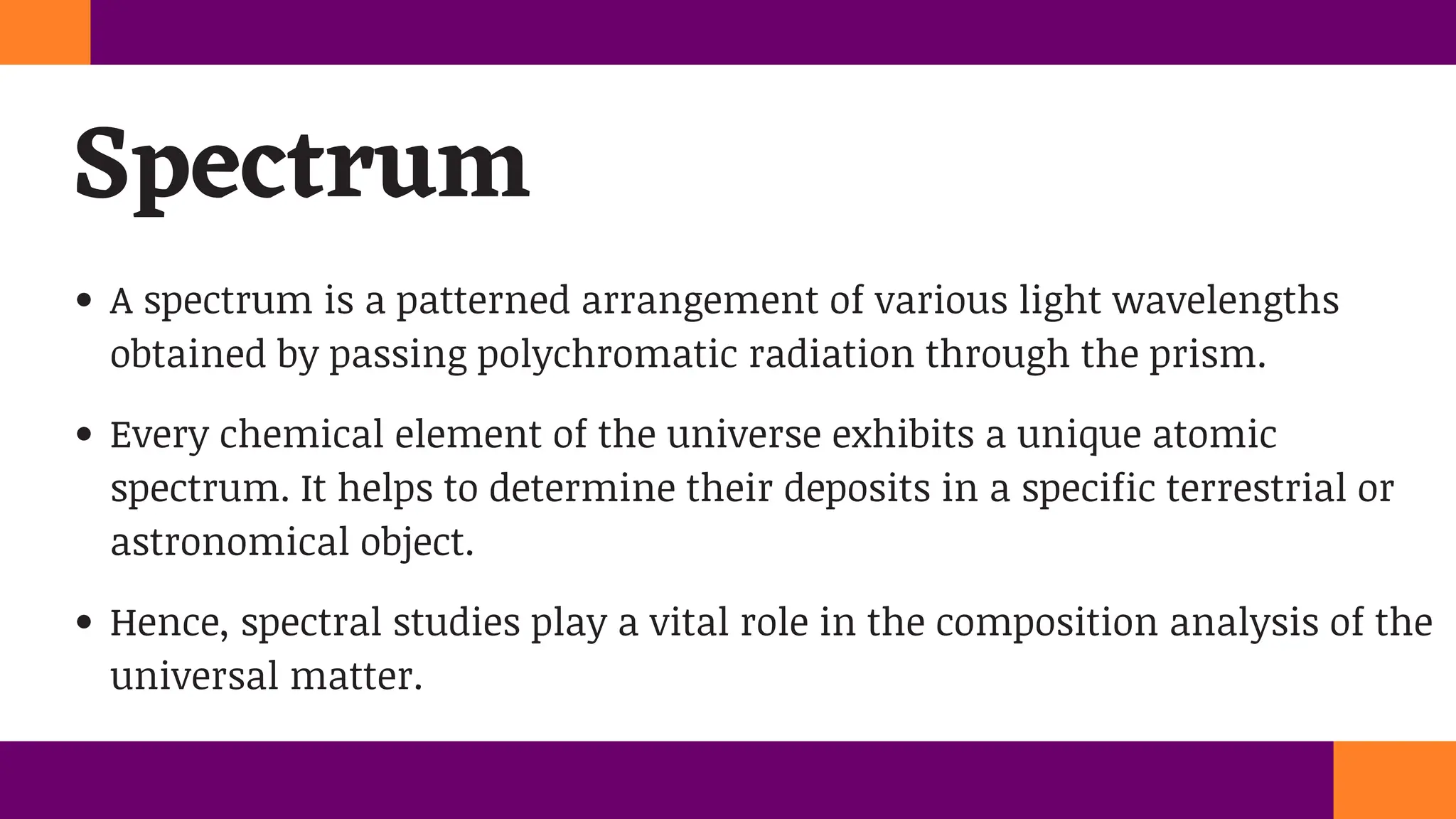 Spectrum and the types of spectrum by Jayam chemistry learners | PDF