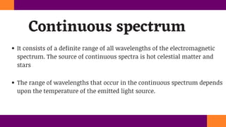 Spectrum and the types of spectrum by Jayam chemistry learners | PDF