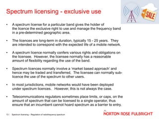 Telecoms spectrum licensing - regulation of radiofrequency spectrum | PDF