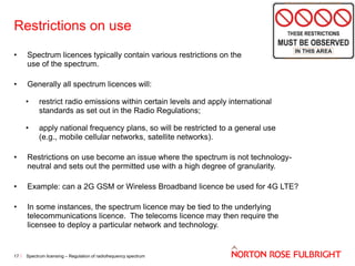 Telecoms spectrum licensing - regulation of radiofrequency spectrum | PDF