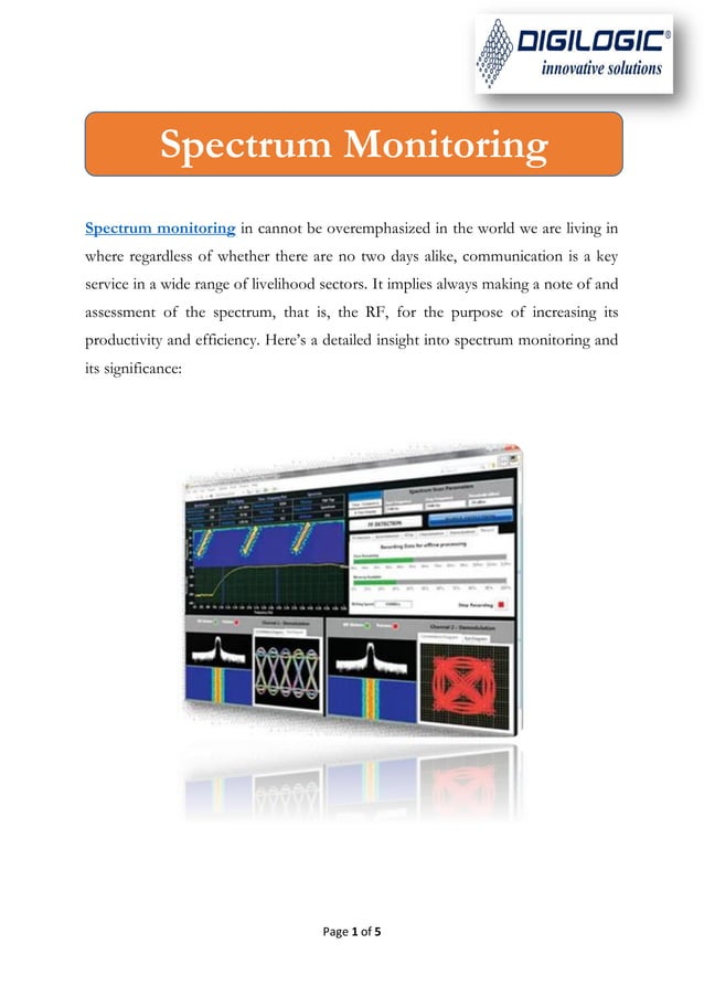 Spectrum Monitoring | Digilogic Systems. | PDF
