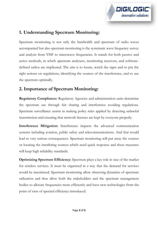 Spectrum Monitoring | Digilogic Systems. | PDF