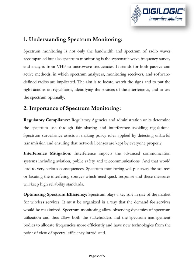 Spectrum Monitoring | Digilogic Systems. | PDF