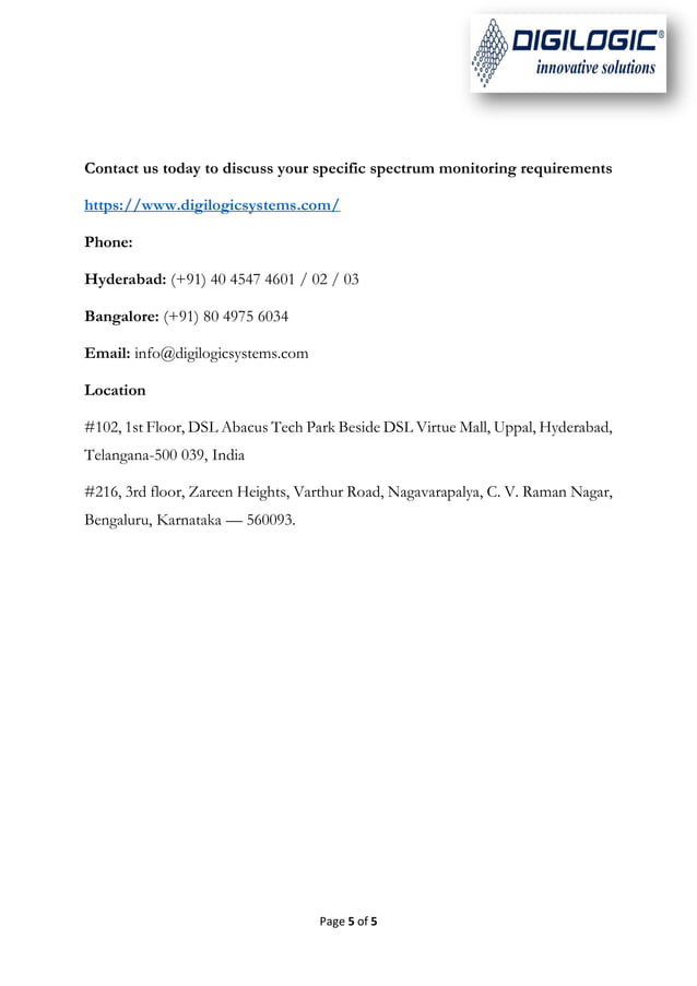 Spectrum Monitoring | Digilogic Systems. | PDF