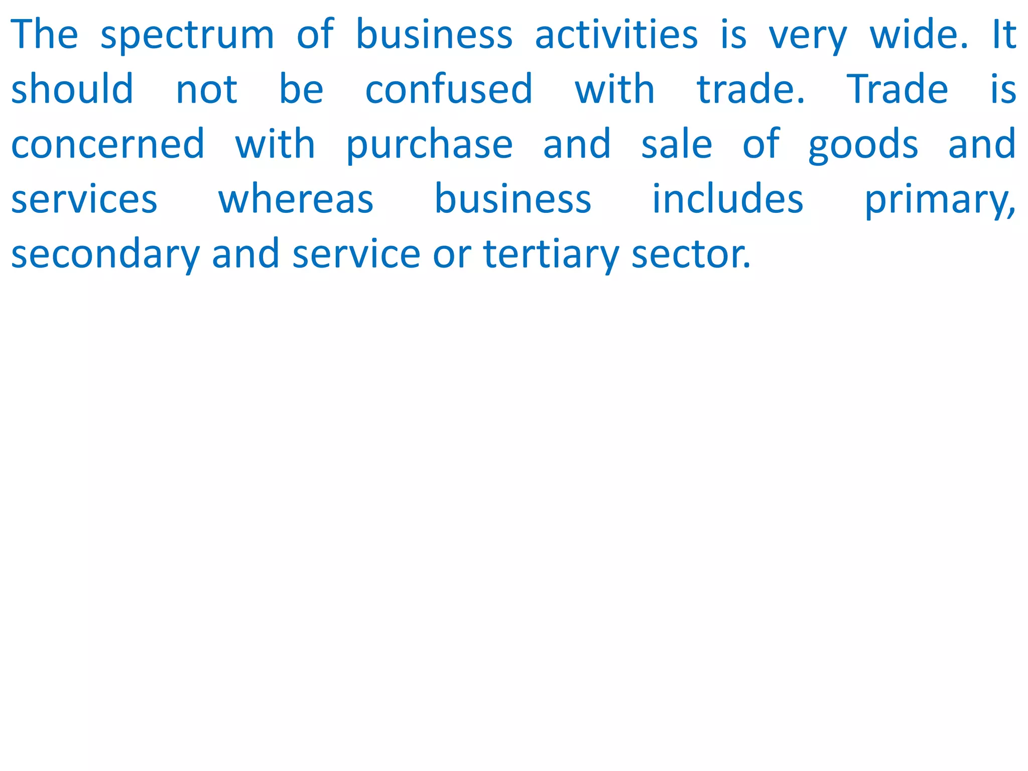 Spectrum of business activities | PPTX