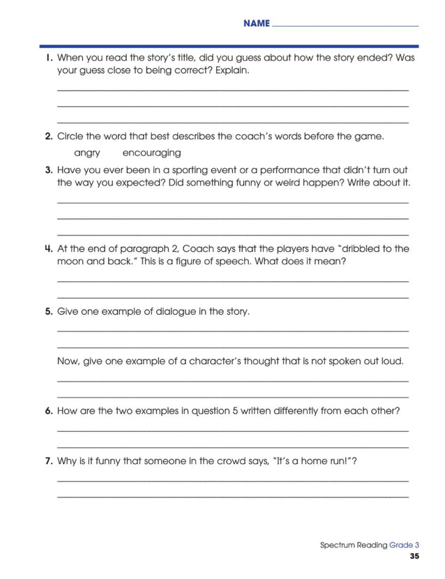 Spectrum Reading Workbook G3 .pdf | Books and Literature