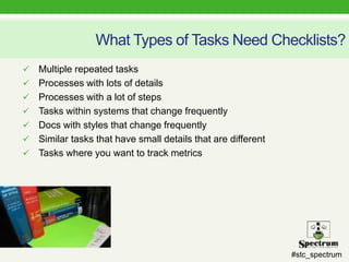 Using Checklists to Increase Productiviity and Consistency in ...