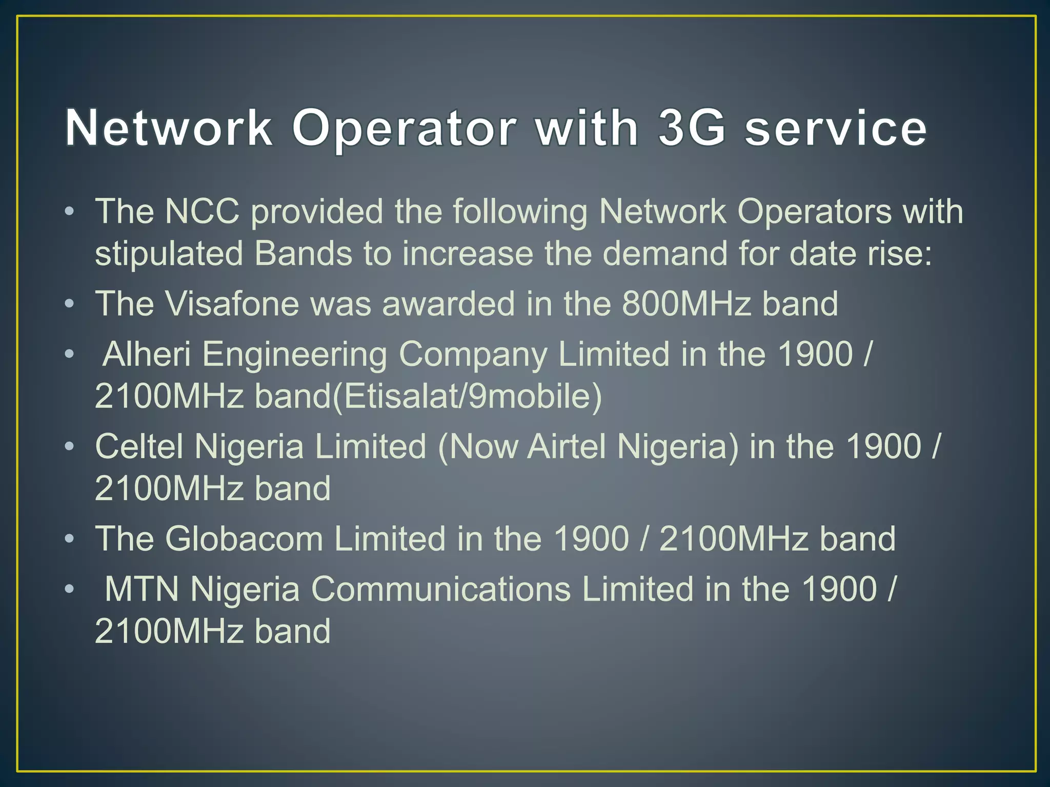 Spectrum trading and backhaul network in nigeria - GSMA project | PPT