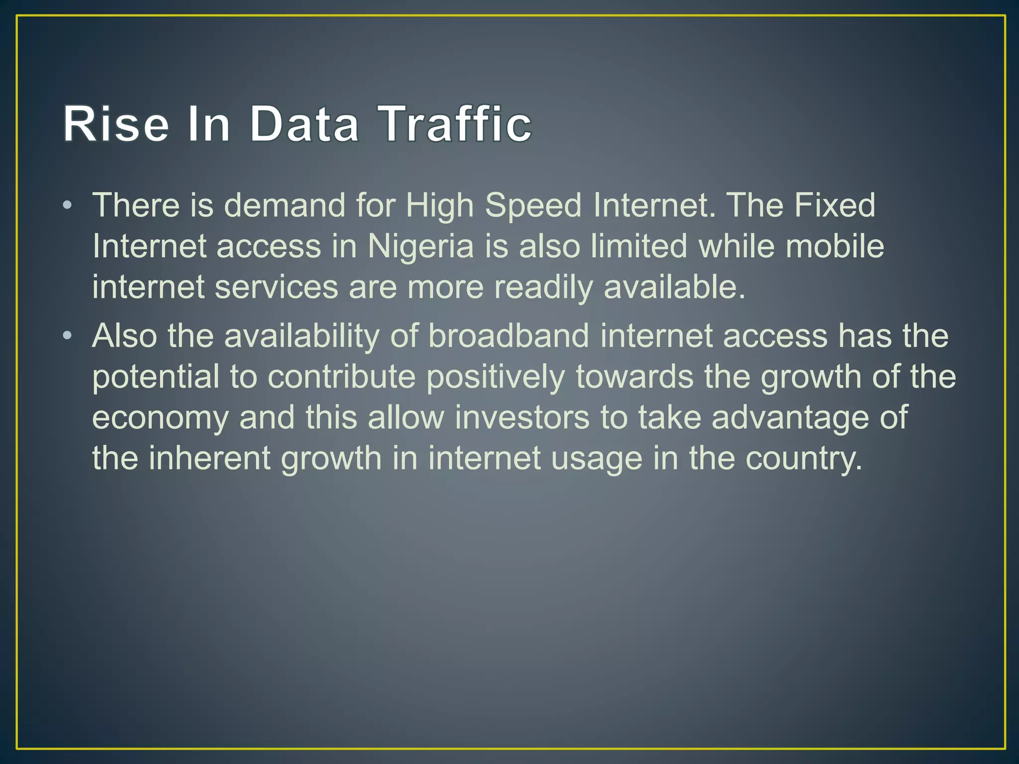 Spectrum trading and backhaul network in nigeria - GSMA project | PPT