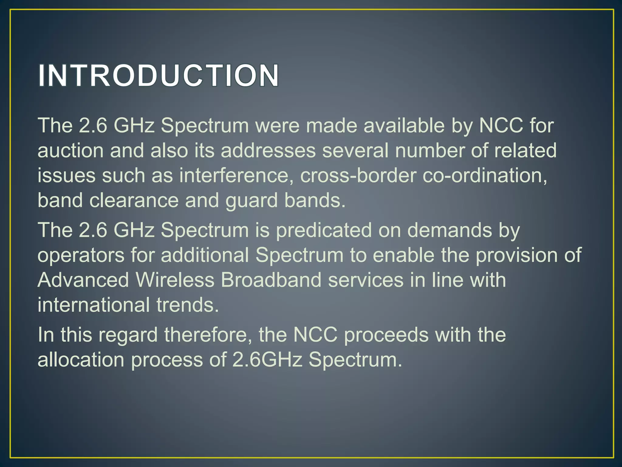Spectrum trading and backhaul network in nigeria - GSMA project | PPT