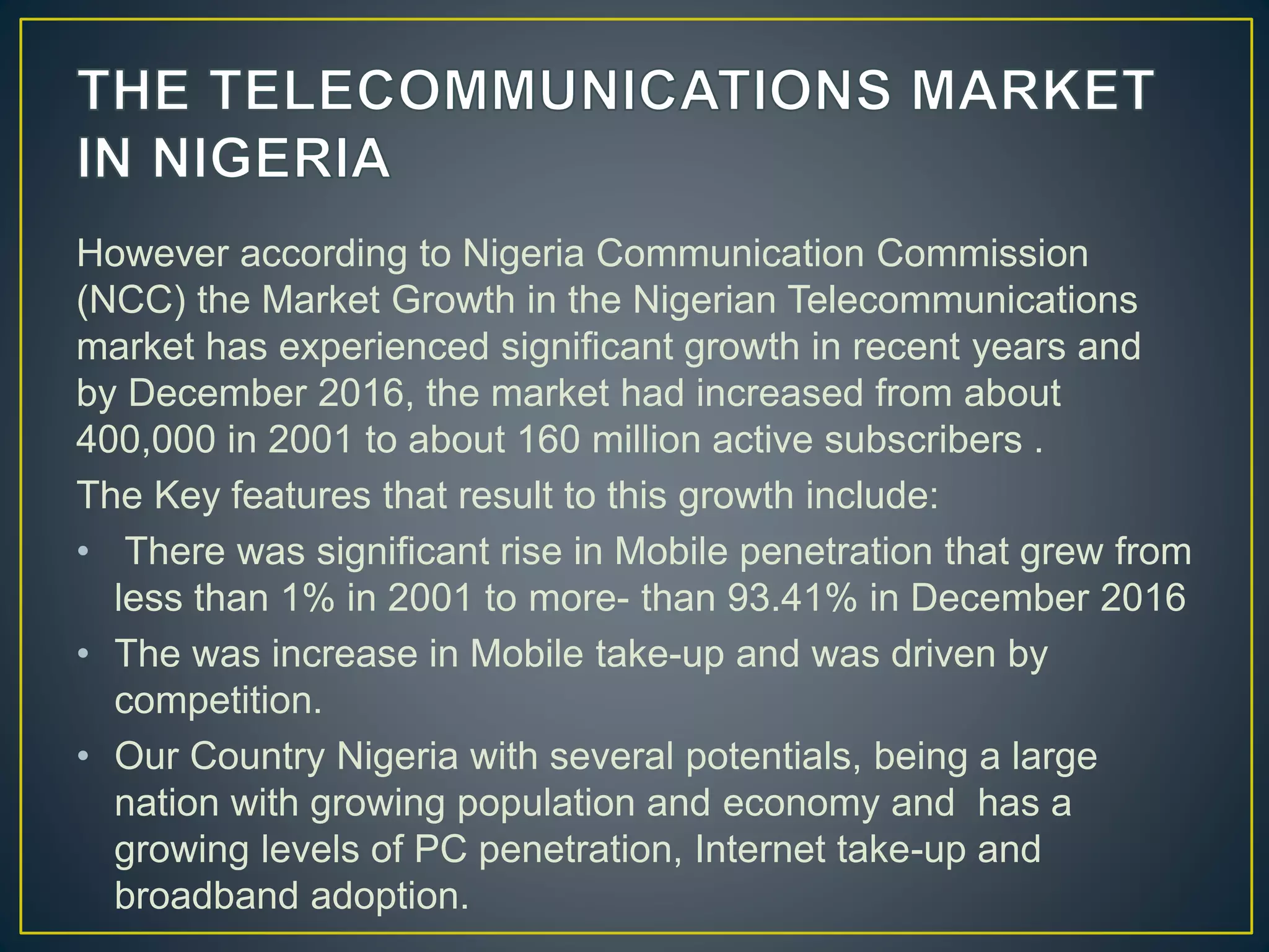 Spectrum trading and backhaul network in nigeria - GSMA project | PPT