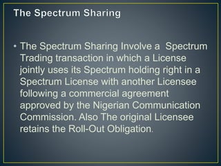 Spectrum trading and backhaul network in nigeria - GSMA project | PPT