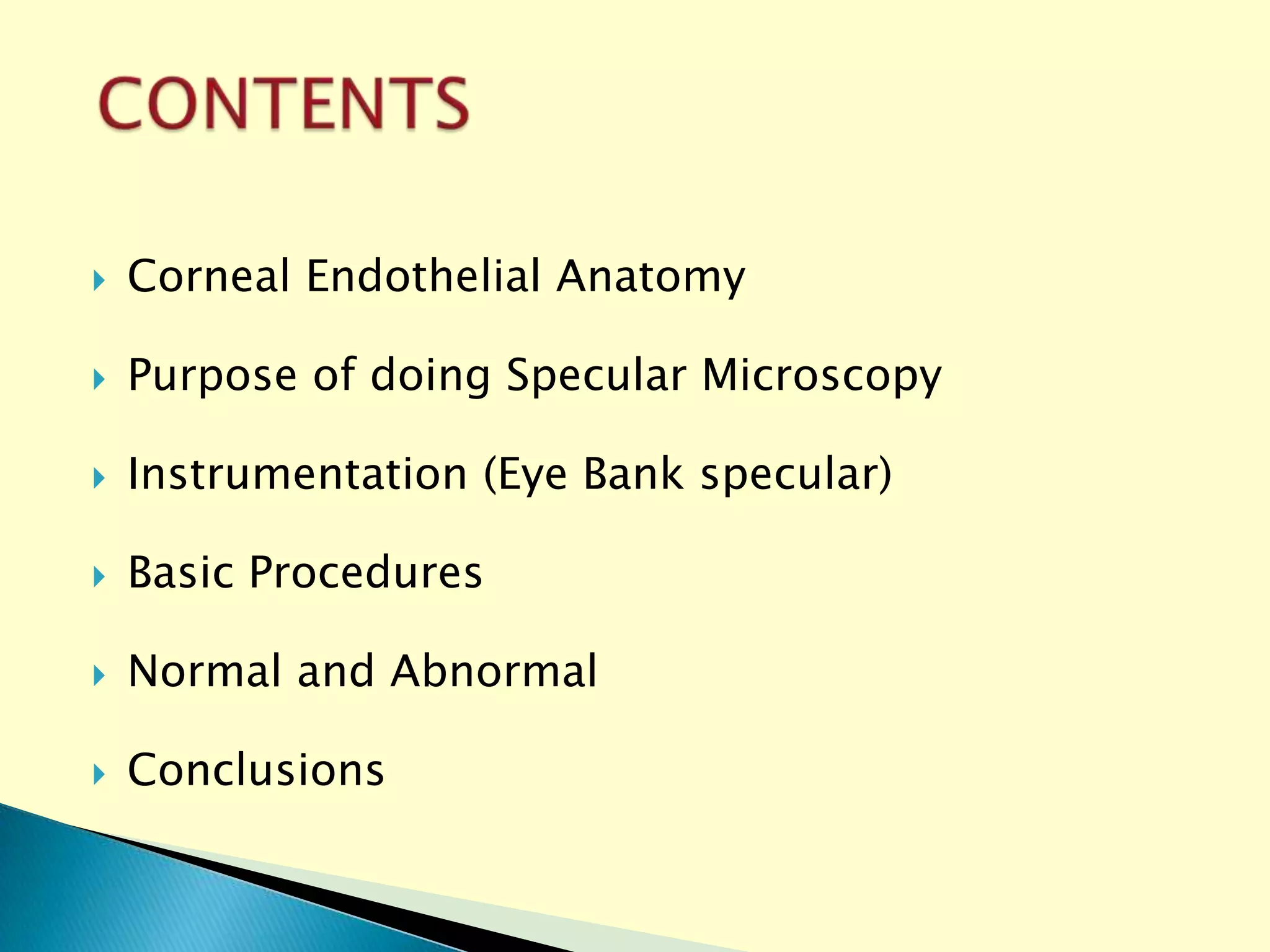 Eye Bank Specular Microscopy | PPTX