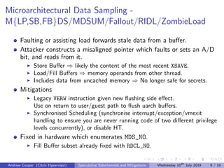 XPDDS19: Speculative Sidechannels and Mitigations - Andrew Cooper, Citrix | PDF