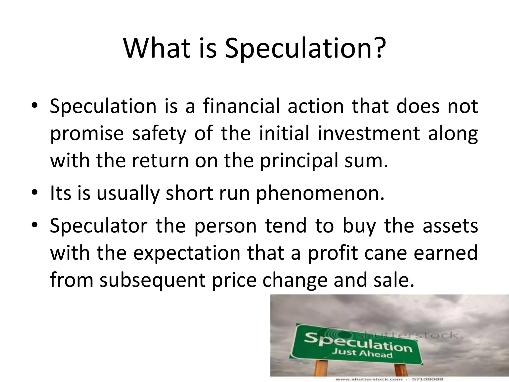 Speculation vs investment | PPTX | Stocks and Bonds | Personal Investing