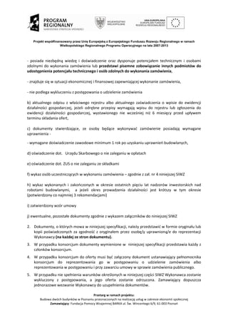 SPECYFIKACJA ISTOTNYCH WARUNKÓW ZAMÓWIENIA | PDF | Business | Business and Finance