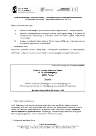 SPECYFIKACJA ISTOTNYCH WARUNKÓW ZAMÓWIENIA | PDF | Business | Business and Finance