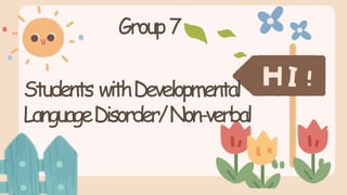 SPED 103 Report- Learners with Developmental Language Disorder | PPT