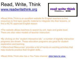 Secondary English Technology Resources | PPT