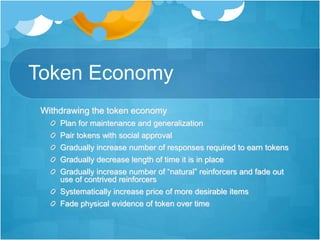 Contingency Contracts and Token Reinforcement | PPT | Education