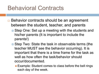 Sped 478 behavioral contracts | PPTX
