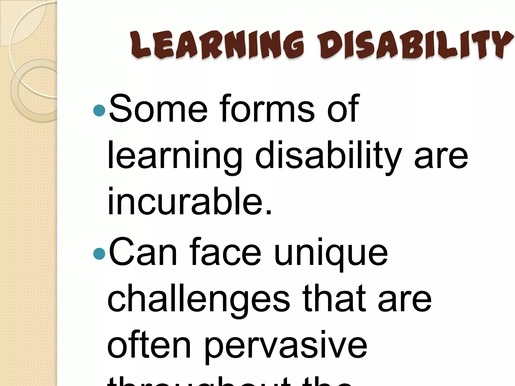 Sped 4 Learning Disabilites Definition & Types | PPTX