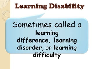 Sped 4 Learning Disability Definition and Types | PPTX | Brain and ...