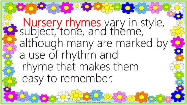 how to teach a child the nursery rhymes | PPTX