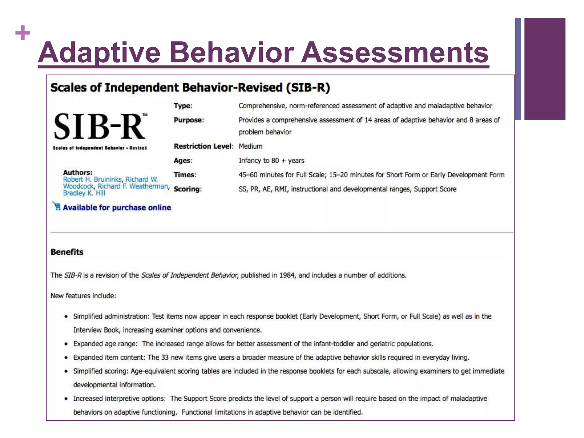 Assessment of Adaptive Behavior in Special Education | PPTX