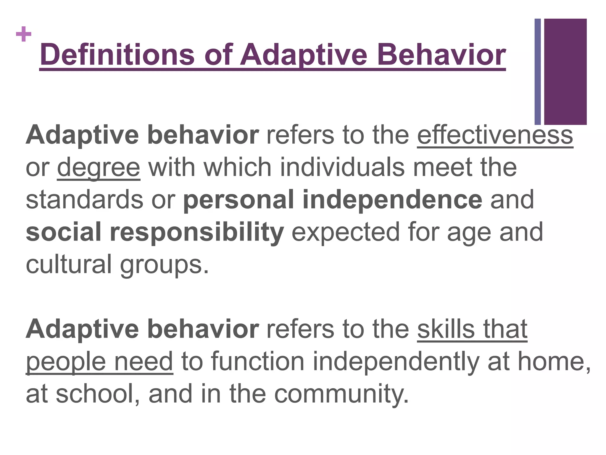 Assessment of Adaptive Behavior in Special Education | PPTX
