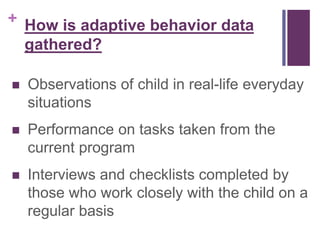Assessment of Adaptive Behavior in Special Education | PPTX