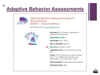 Assessment of Adaptive Behavior in Special Education | PPTX