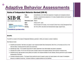 Assessment of Adaptive Behavior in Special Education | PPTX