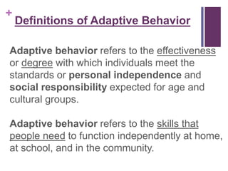 Assessment of Adaptive Behavior in Special Education | PPTX