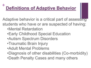 Assessment of Adaptive Behavior in Special Education | PPTX