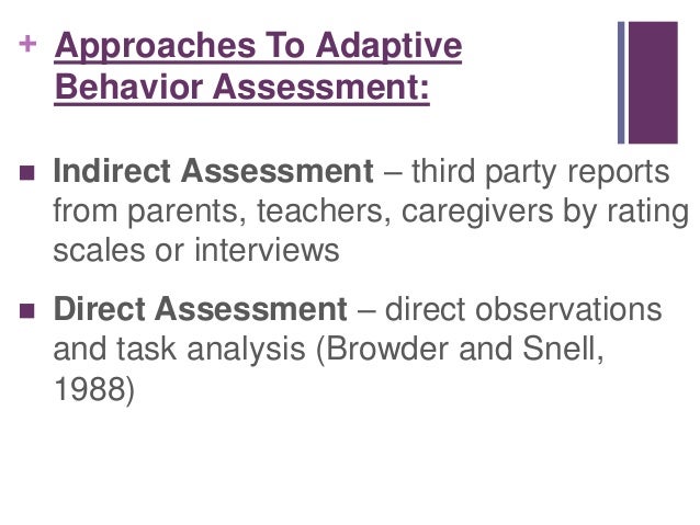 Assessment of Adaptive Behavior in Special Education