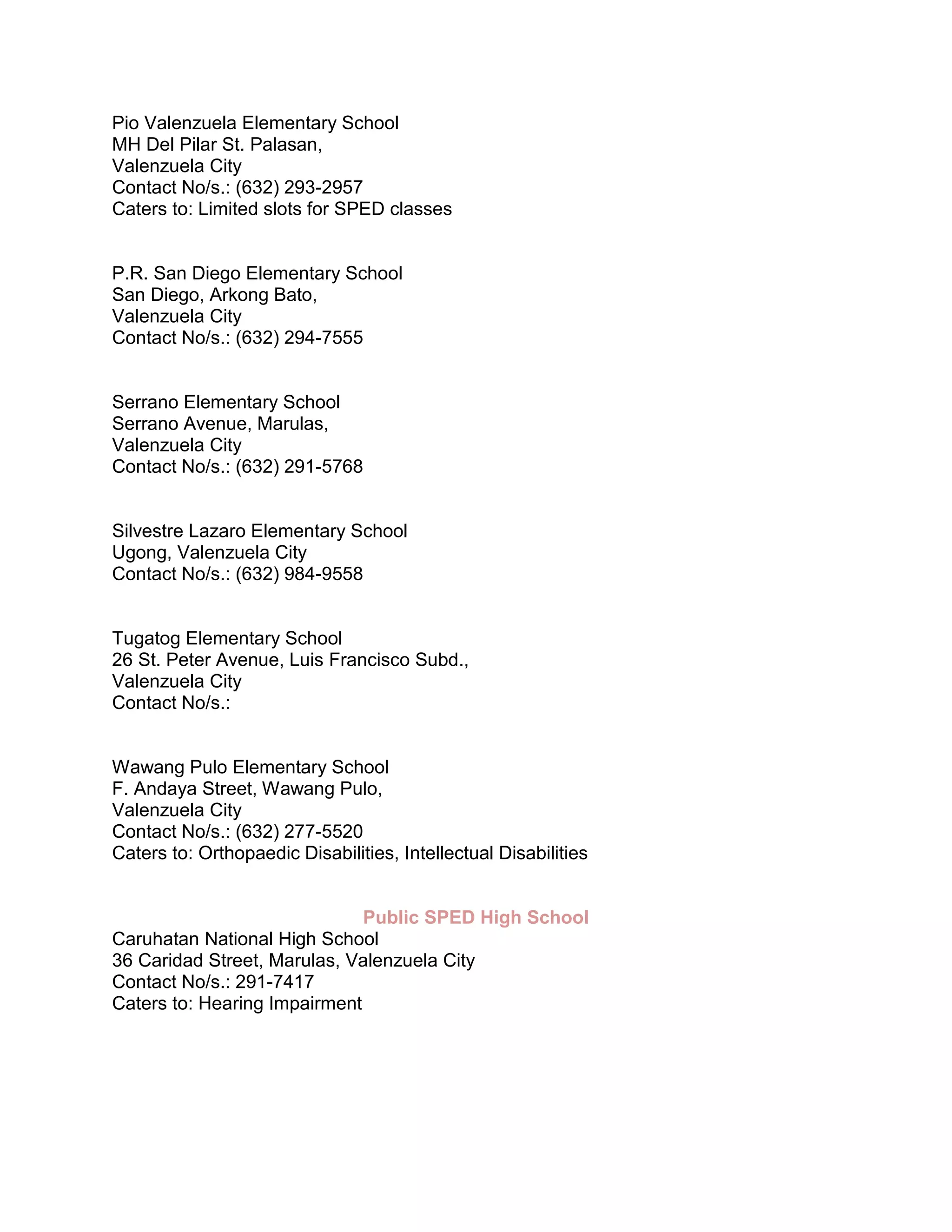 Sped centers in the Philippines | PDF