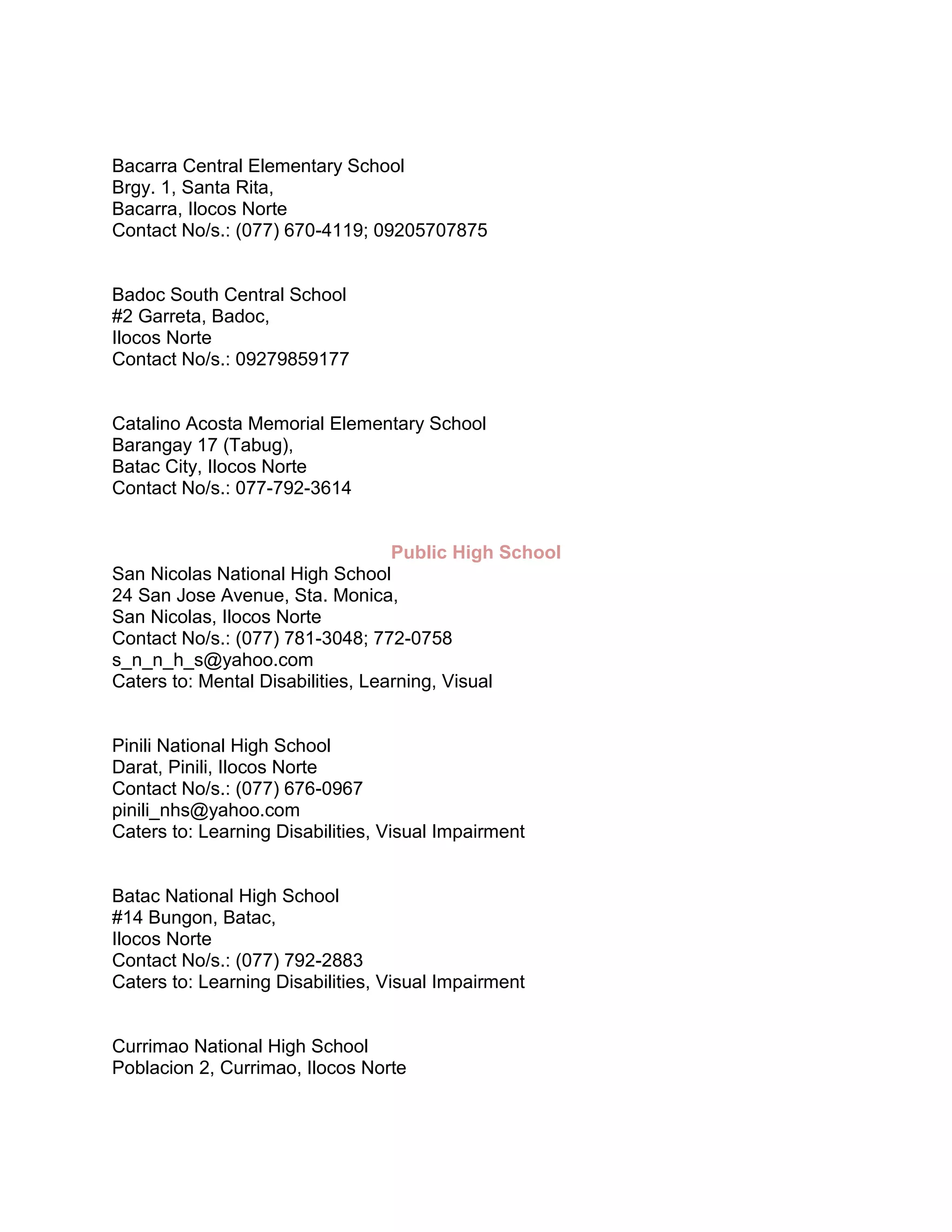 Sped centers in the Philippines | PDF