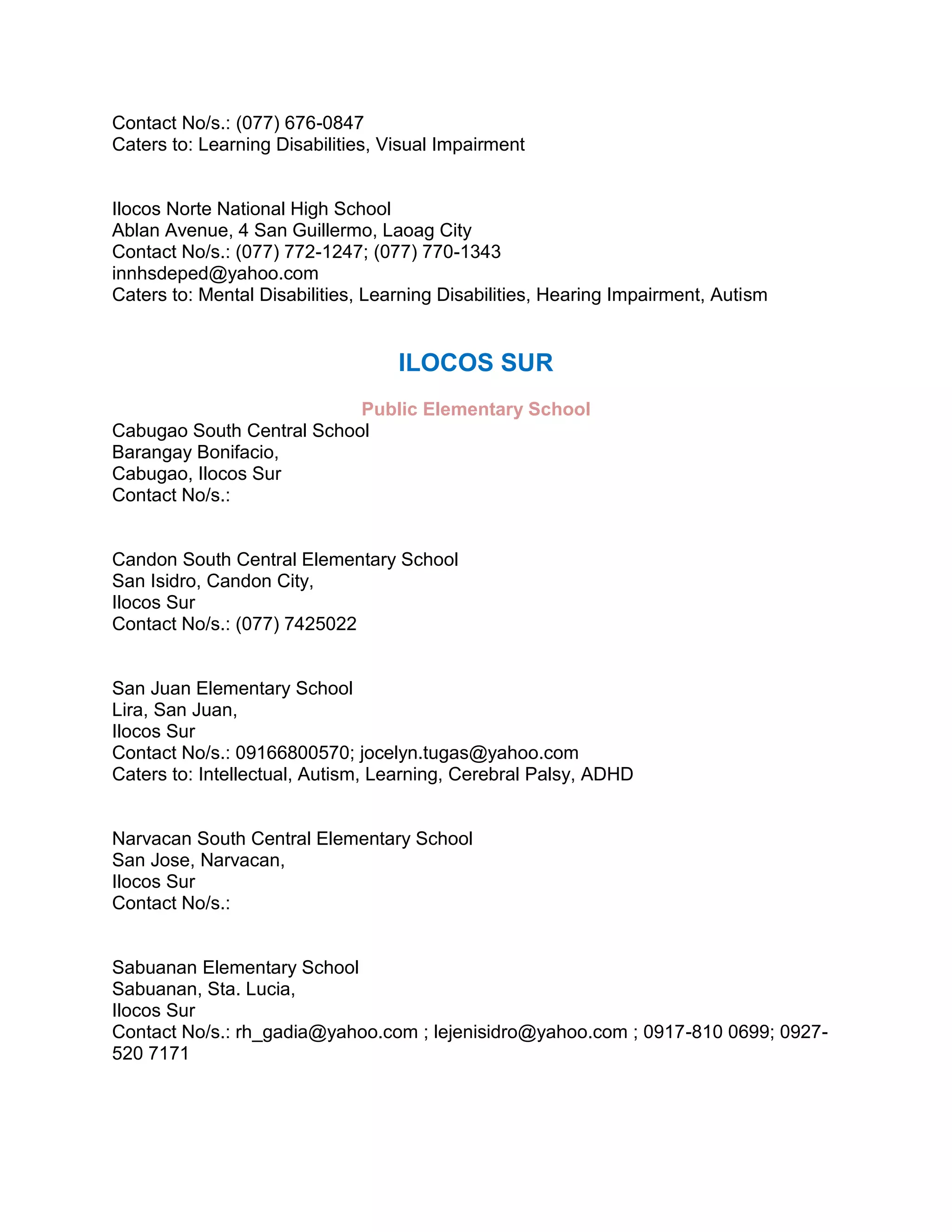 Sped centers in the Philippines | PDF