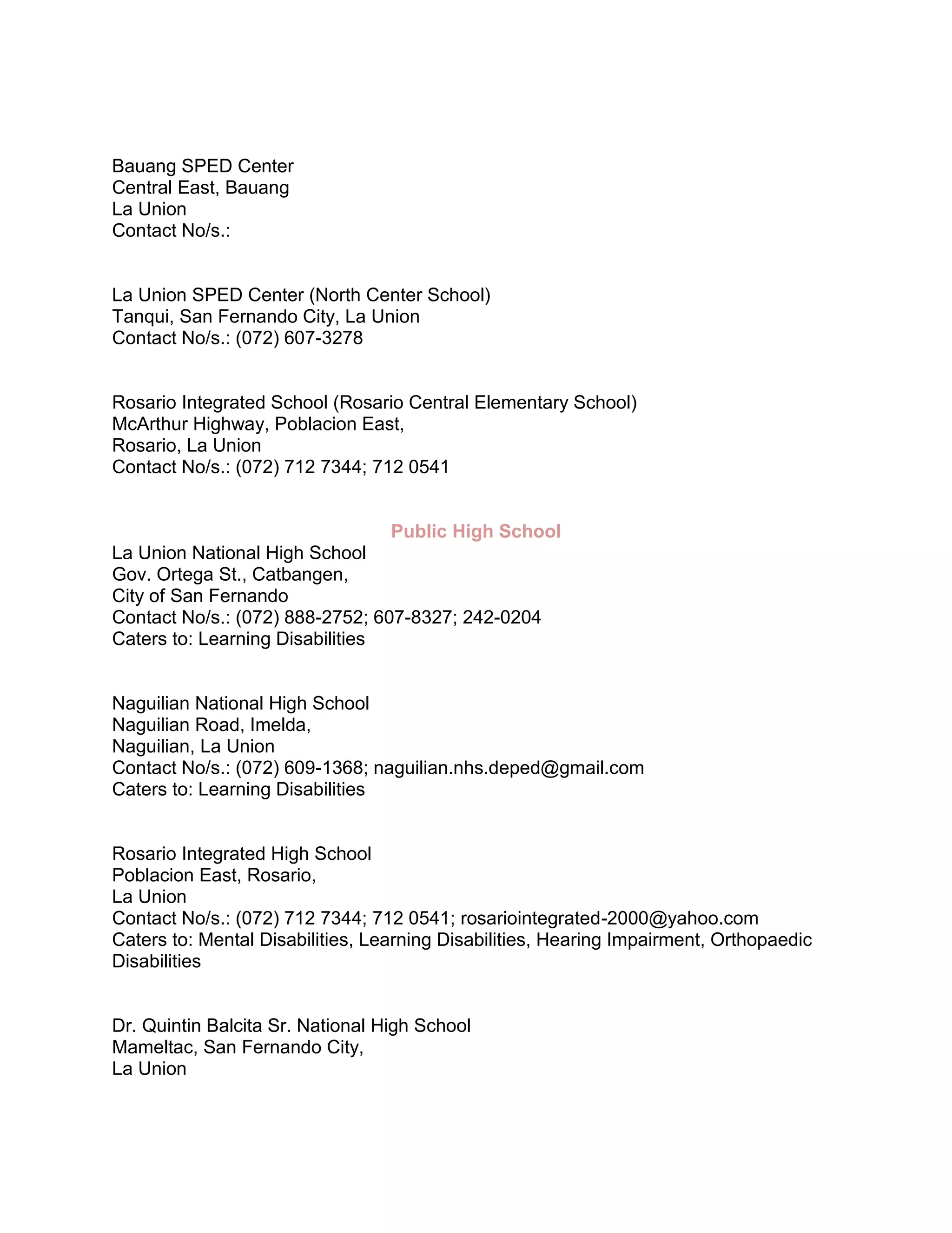 Sped centers in the Philippines | PDF