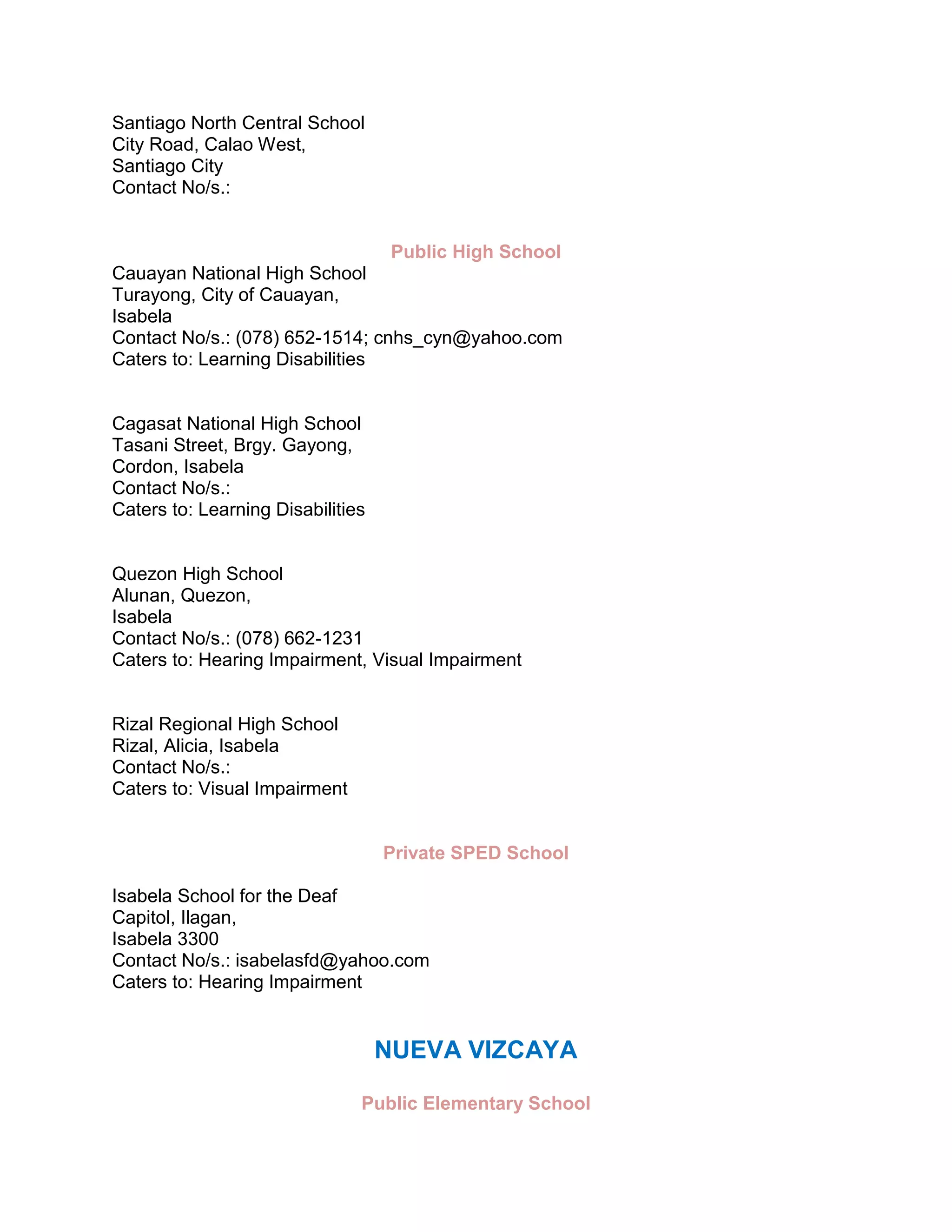 Sped centers in the Philippines | PDF