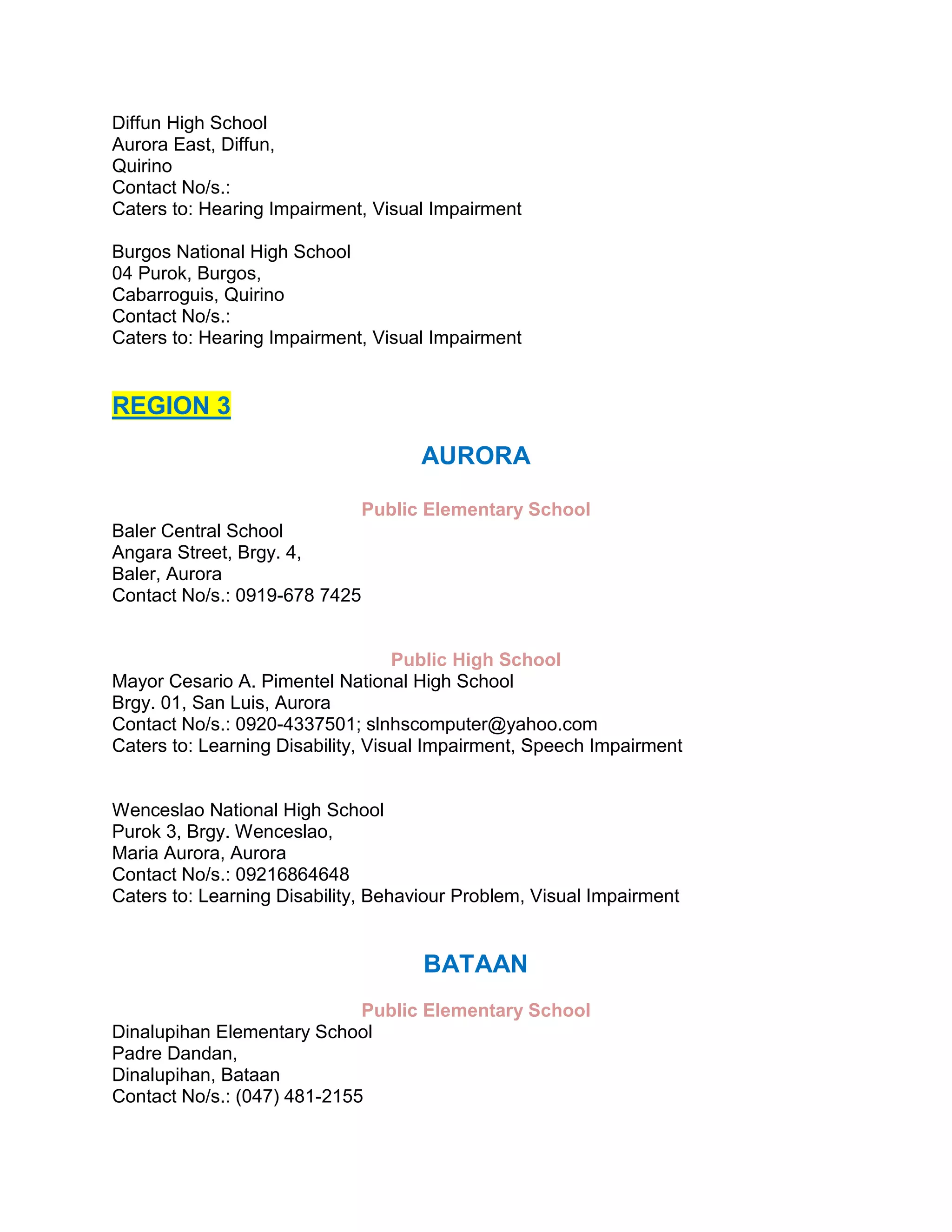 Sped centers in the Philippines | PDF