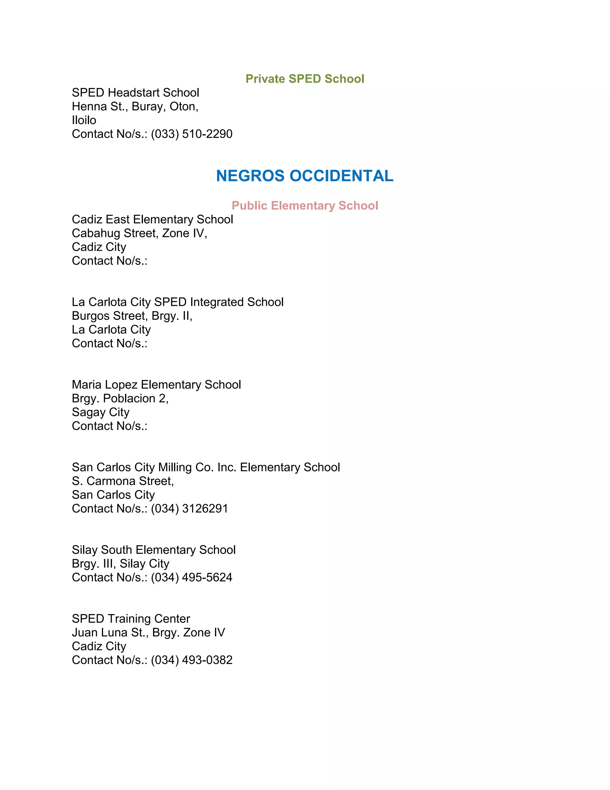 Sped centers in the Philippines | PDF