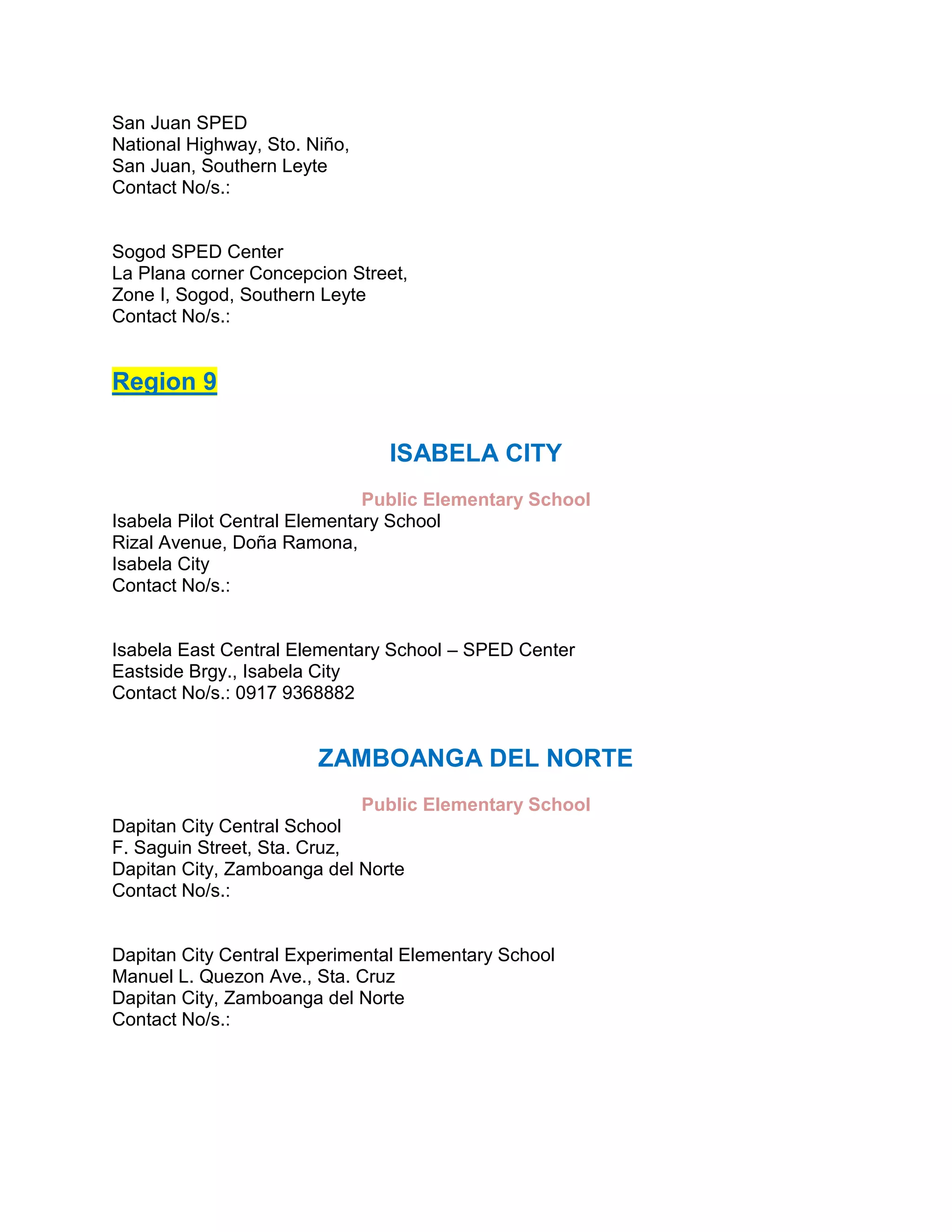 Sped centers in the Philippines | PDF