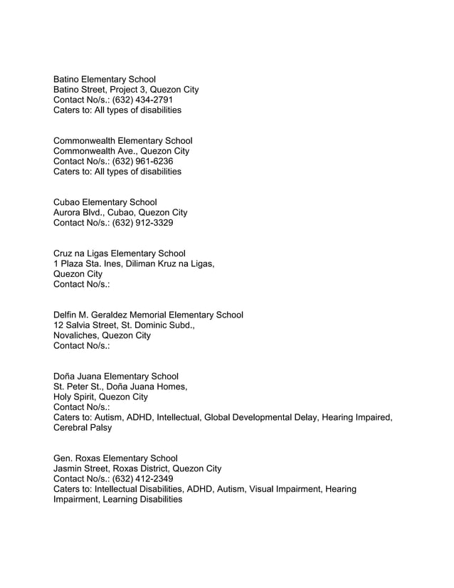 Sped centers in the Philippines | PDF